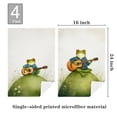 A frog sitting on top of a hill playing a guitardish towel4 Pack 16"x24 ...