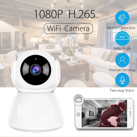 WiFi 1080P H.265 Camera Home Security Network CCTV 355° Baby Monitor ...