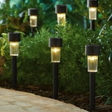 Mainstays Solar Powered Black LED Path Light Landscape Light, 2 Lumens ...