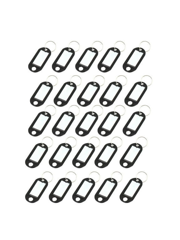 Plastic Key ID Tags Name Card Labels Keyring Keychain White 10pcs ...