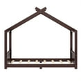 LHYY Twin House Floor Bed with Support Slats,Solid Wood House Bed Frame ...