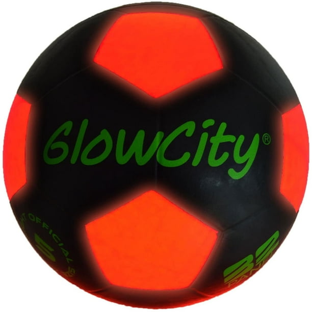 GlowCity Glow in The Dark Soccer Ball, Black Light up Soccer Ball ...