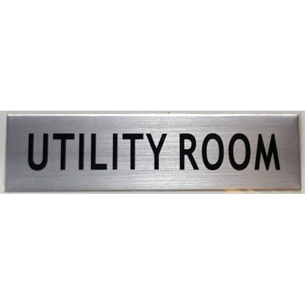UTILITY ROOM SIGN - -BRUSHED ALUMINUM (2 X 7.75) - Walmart.com ...