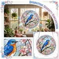 Acrylic Flat Puzzle Suncatcher Round Bird and Floral Pattern Decorative ...
