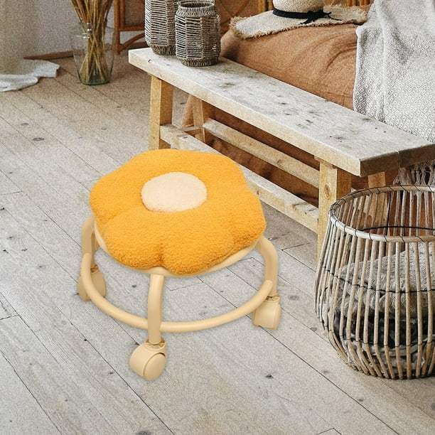 DOLITY Low Rolling Stool with Wheels Adult Child Sofa Stool Roller Seat Short Stool for Yellow Walmart