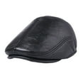 Genuine Leather Flat Caps Berets Men Brown Duckbill Hat Cowskin Male ...