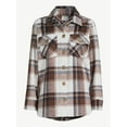 Time and Tru Women's Plaid Button Down Shacket, Sizes XS-XXXL - Walmart.com