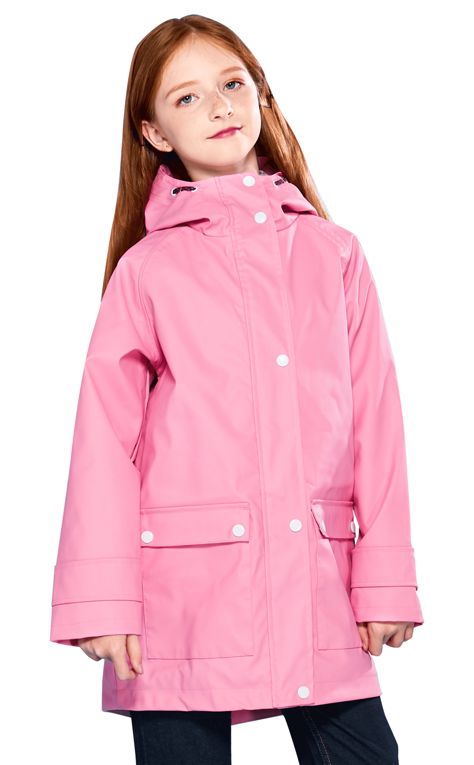 SOLOCOTE Girls Rain Jacket Lightweight Waterproof Raincoat Hooded ...