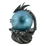 Silver Ocean Dragon Riding Tidal Sea Waves With Colorful LED Sphere Orb ...