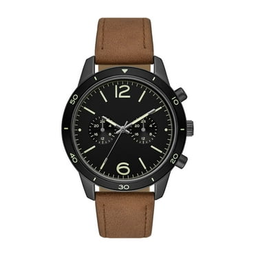 George Men's Watch: Gunmetal Tone Case, Black Easy Read Dial, Black ...
