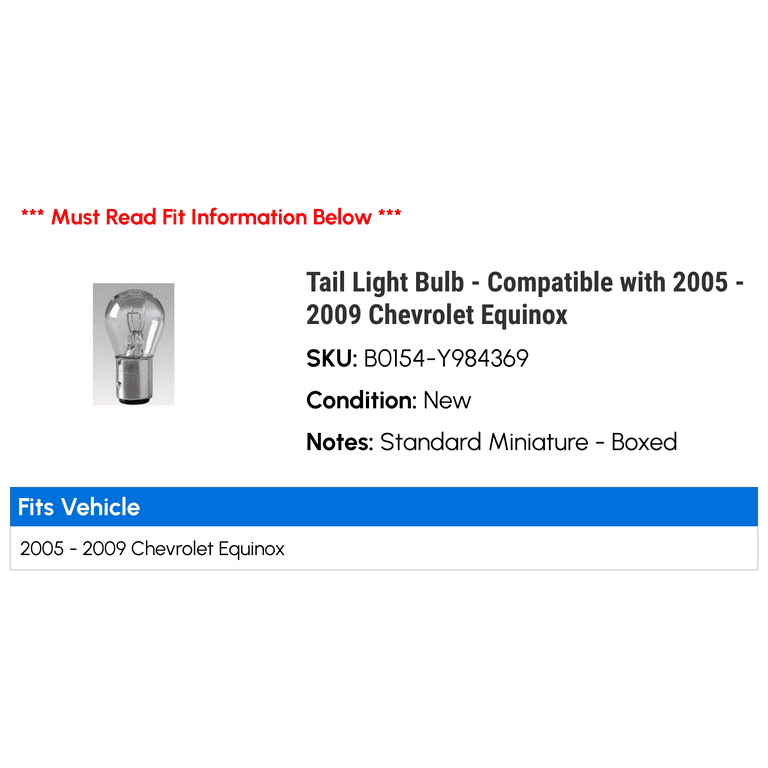 2008 Chevy Equinox Brake Light Bulb Number | Shelly Lighting