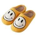 PacificPlex Womens Smiley Smile Slippers Plush Happy Face (8-8.5 ...