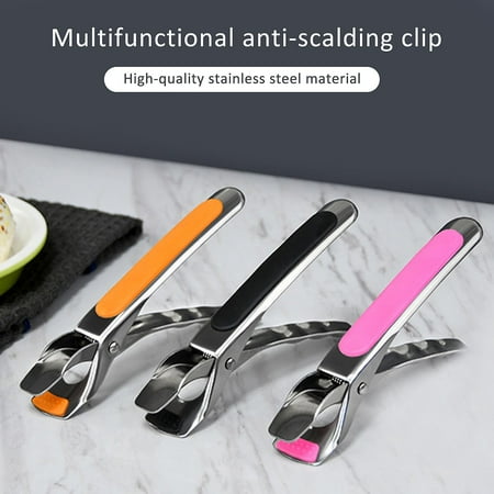 Non-Slip Pot Pan Gripper Clip Hot Dish Plate Bowl Clip Retriever Tongs ...
