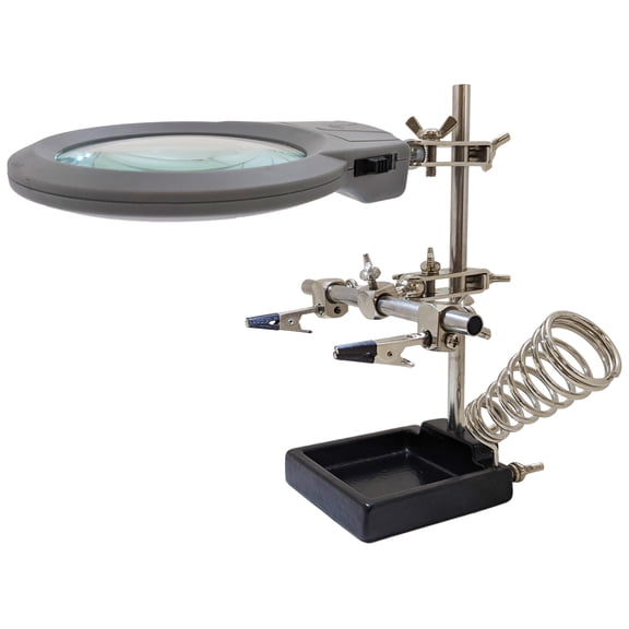 LED Light Magnifying Glass Craft Soldering Iron Stand Holder with ...