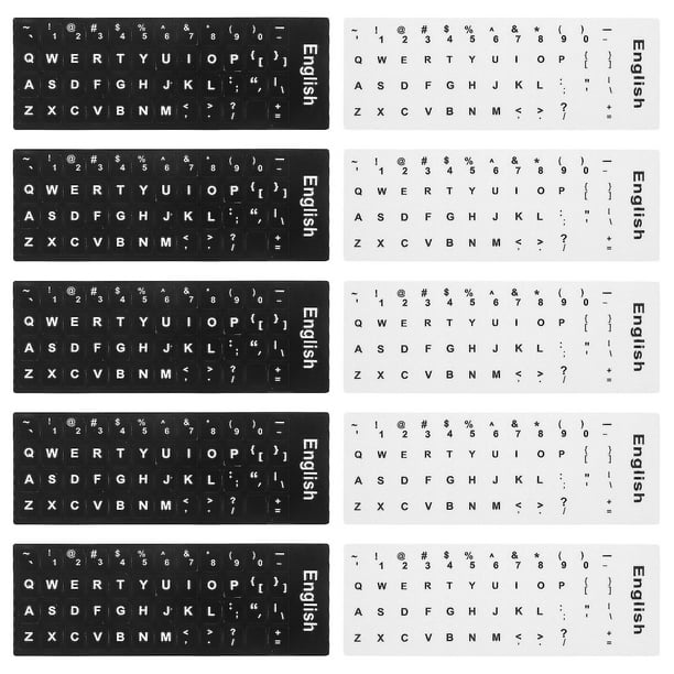 10 Sheets Replacement English Keyboard Stickers Universal English ...