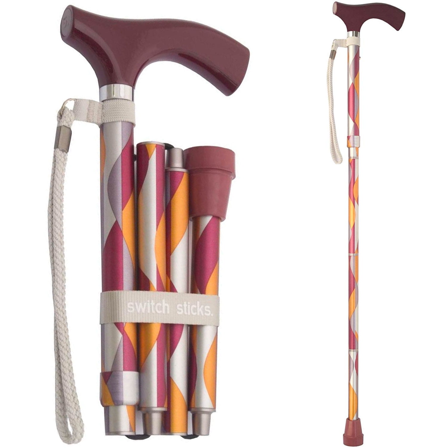 Switch Sticks Folding Walking Stick, Waves - Walmart.com