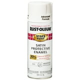 White, Rust-Oleum Stops Rust Advanced Satin Spray Paint, 12 oz ...