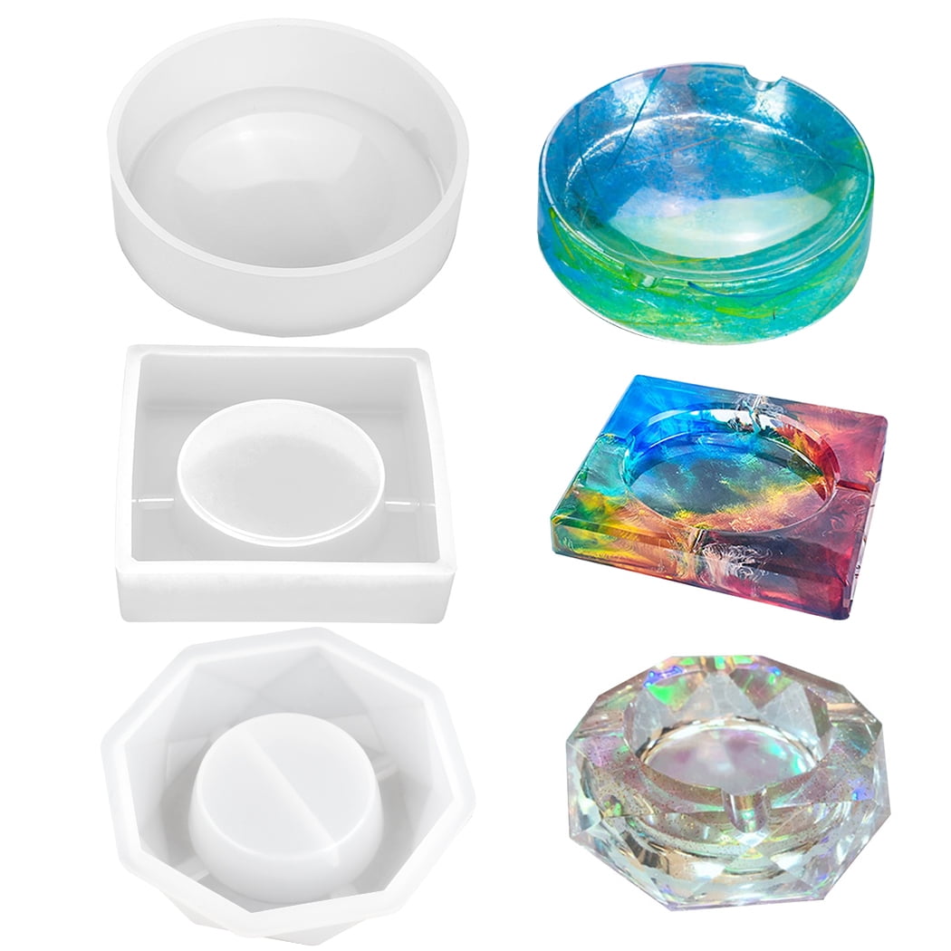Ashtray Molds for Resin Casting, 3PCS DIY Resin Casting Mold Kit ...