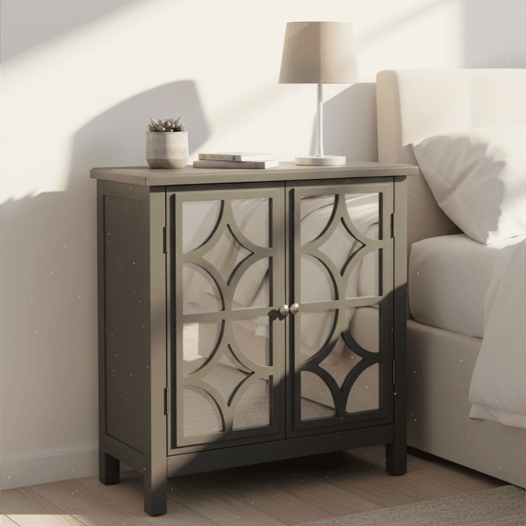 Click here for Homy Casa Fir Wood Buffet Cabinet With Mirrored Do... prices