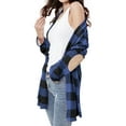 ZXSXSY Women Colorblock Plaid Elbow Patch Long Sleeves Cardigan ...