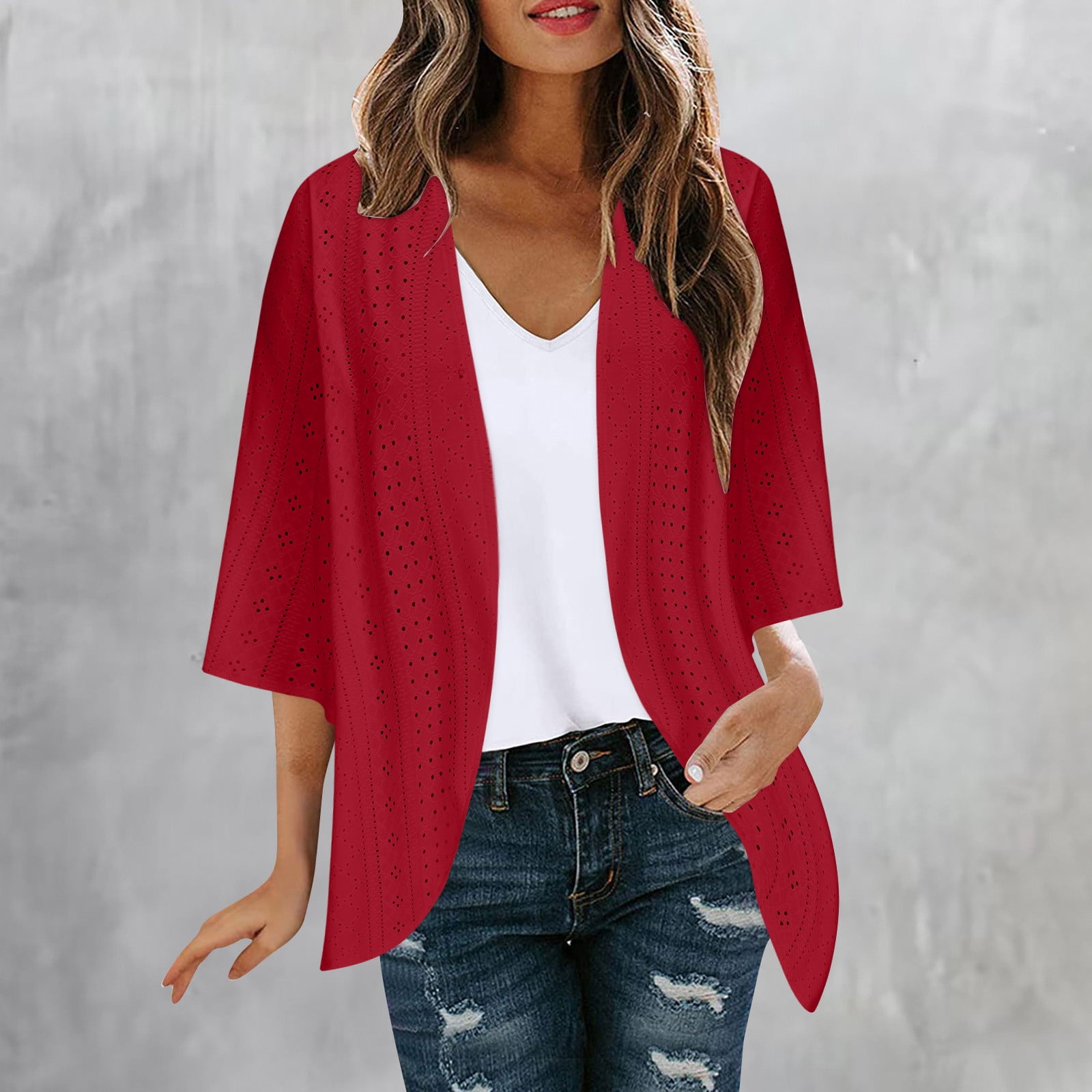 Click here for Aherbiu Womens Cardigan 3/4 Sleeve Lightweight Spr... prices