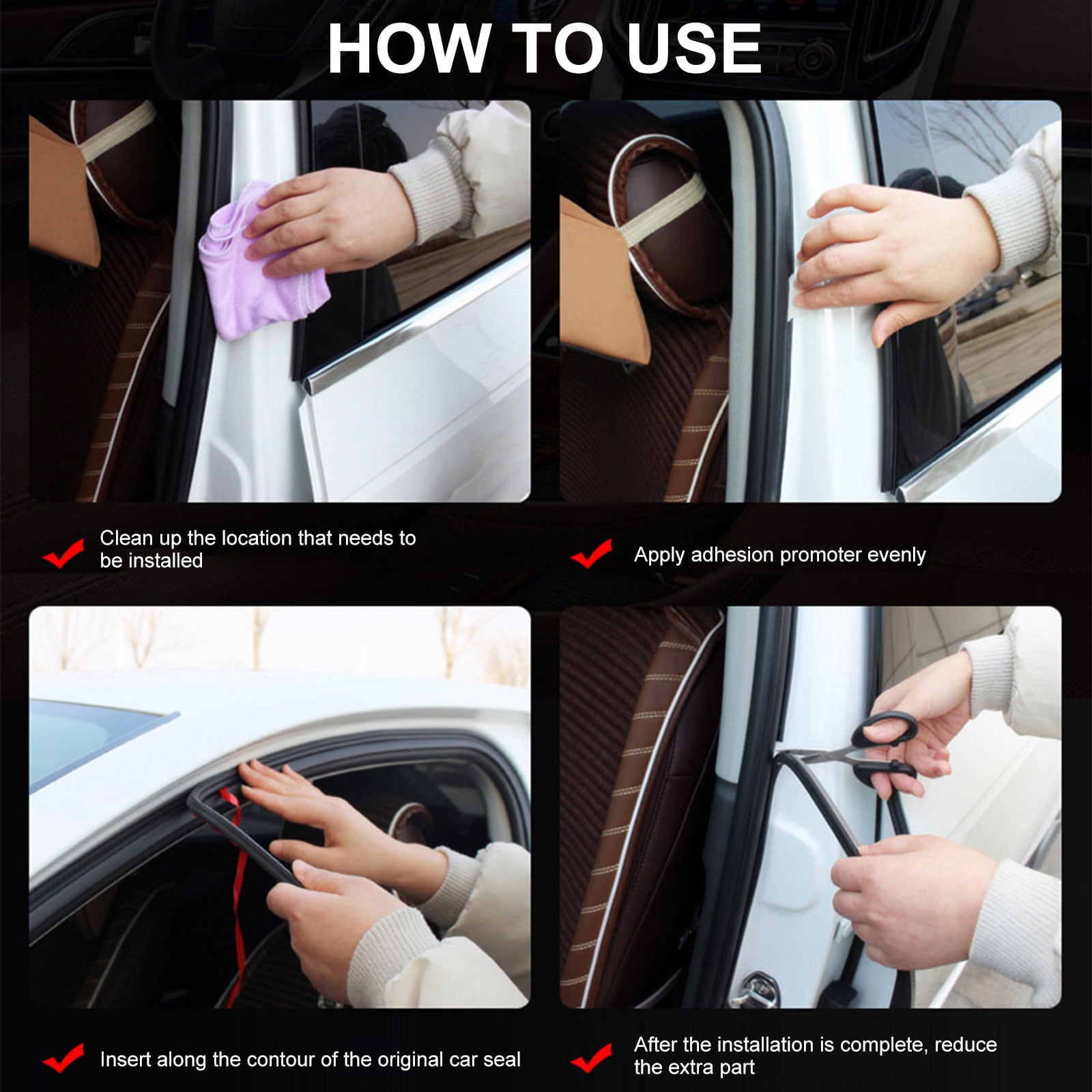 16ft Universal Door Sealing Strip, TSV Automotive Door Sealing Strip ...