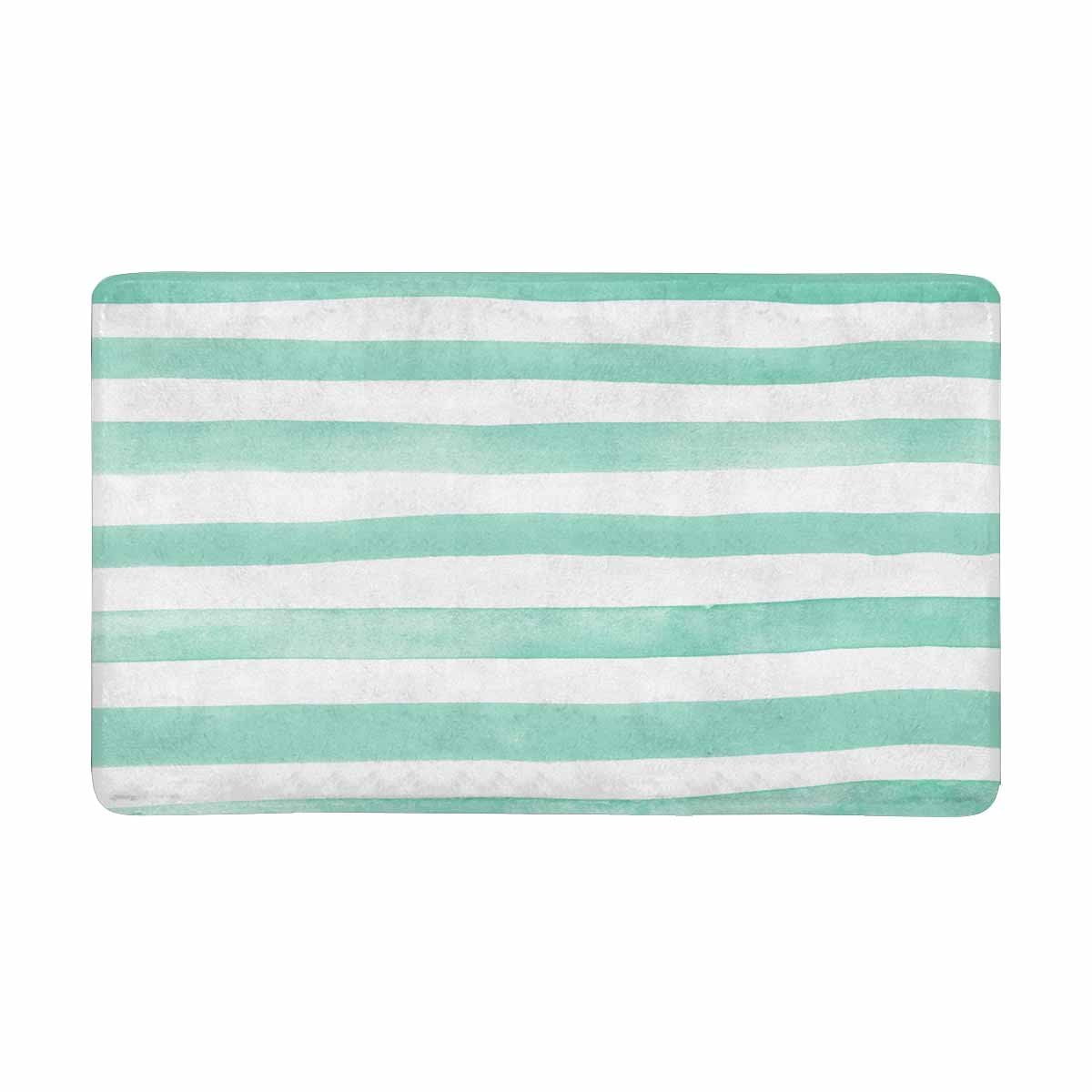 MKHERT Abstract Light Mint Lines and Stripes Doormat Rug Home Decor ...