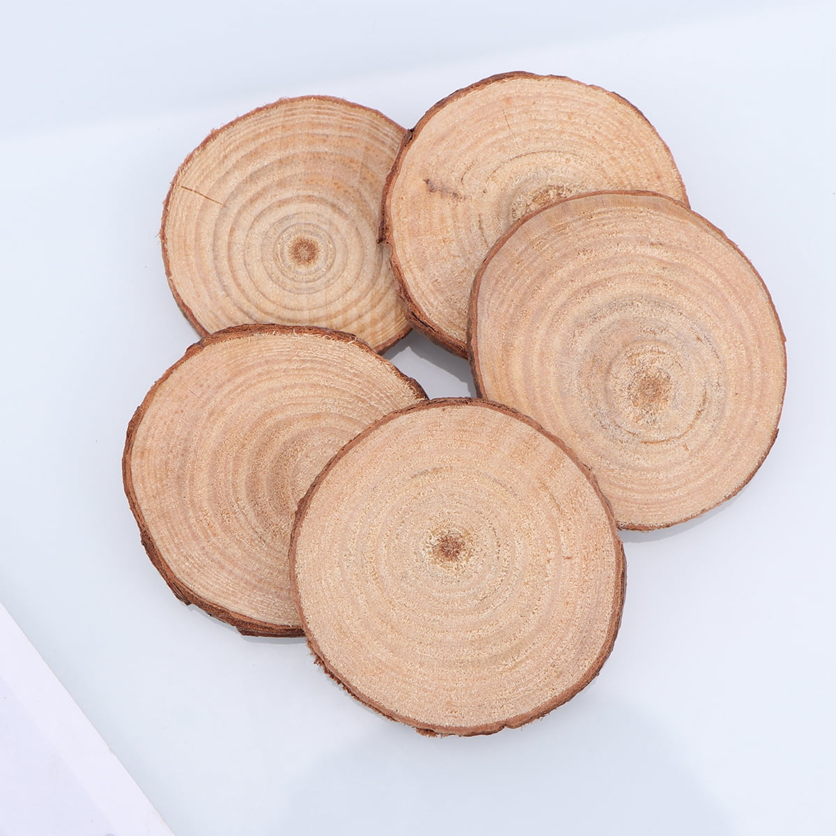 Buy Wood Slices Crafts Natural Circles Slabs Rustic Small Bark Slab ...