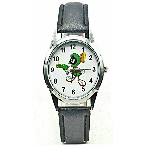 Marvin The Martian Character Leather Band Wrist Watch - Walmart.com ...