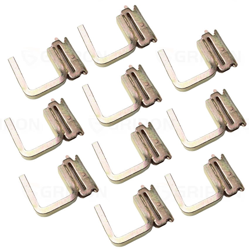 GRIPON (Pack of 10) Heavy Duty E Track 2" Finger Square J Hook Fitting ...