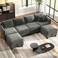 BedLuxury 112" Large Modular Sectional Sofa with 2 Movable Storage ...
