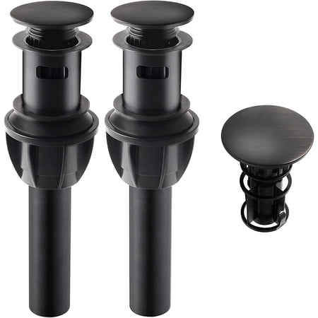 SHTKUYING Set of 2 Bathroom Sink Pop-Up Drain Plug with Overflow ...