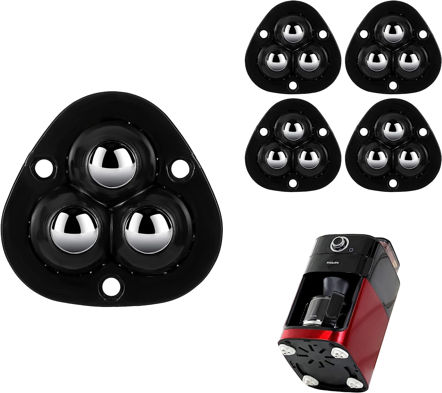 4 PCS Small Appliance Casters Wheels Sticky Swivel Pulleys Mini Self ...