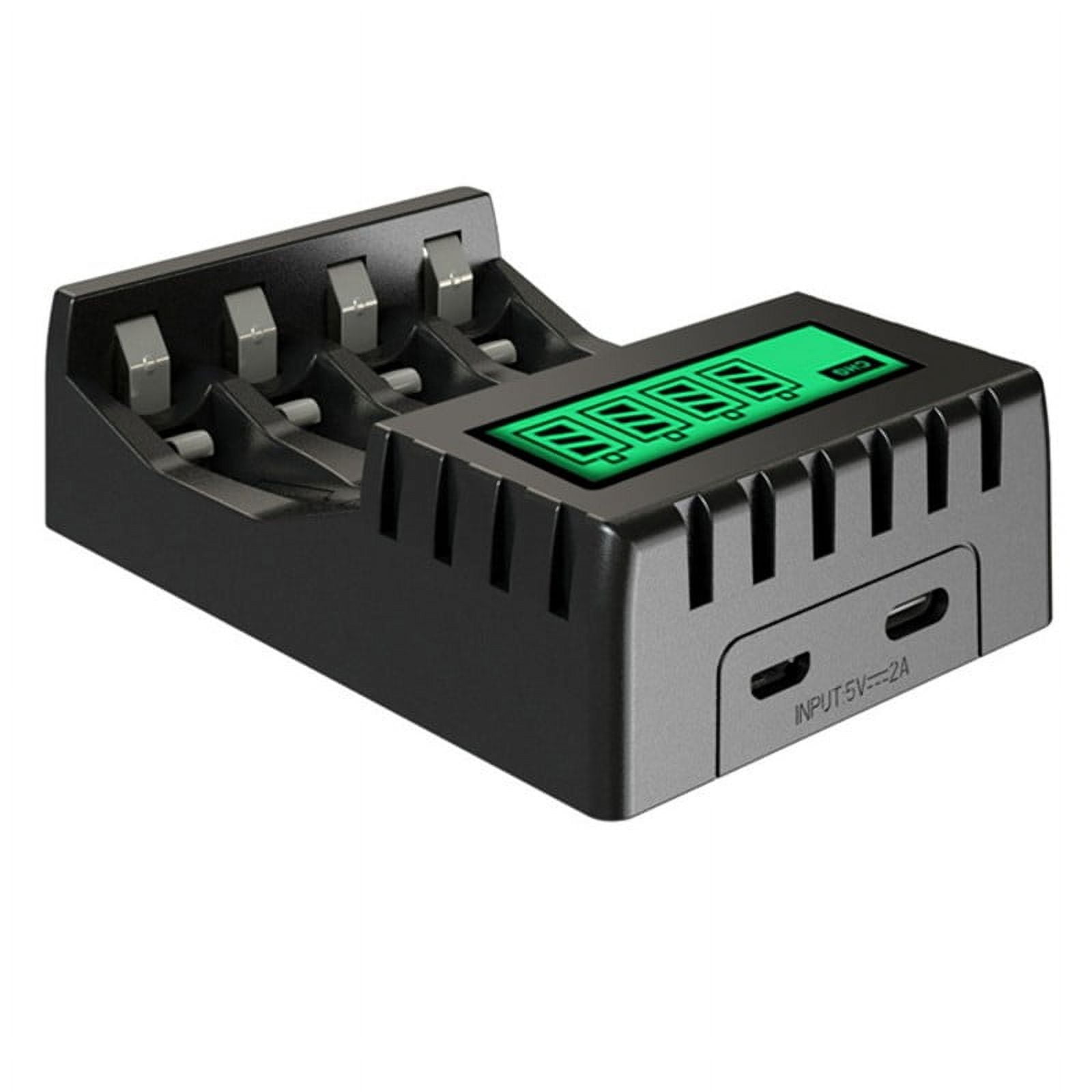 Black and White LCD Display Charger for AAAAA Nickel Cadmium NIMH ...