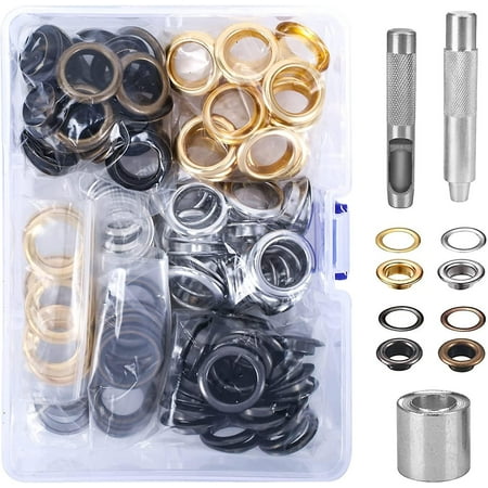 Tatum88 100 Sets Eyelets 16mm Grommet Kit Eyelets Tools Metal Grommet ...