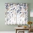 Black Brown Gradient Leaf Sheer Curtains 39 Inch Long 2 Panels, Rustic ...