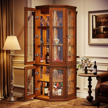 Simpli Home Draper Mid Century Bar Cabinet, 32in Solid Hardwood, Teak ...