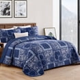 Blue Queen Patchwork Boho Farmhouse Quilt Set - Walmart.com