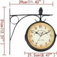Retro Station Clock, Double Dial Wall Clock with Double-Sided Pendulum ...