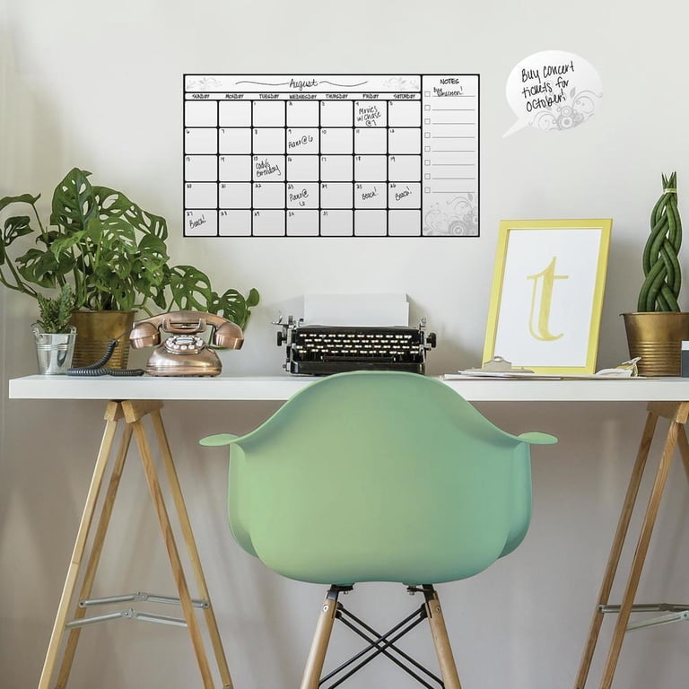 Wall Decal Dry Erase Dry Erase Calendar Wall Decals Walmart.com
