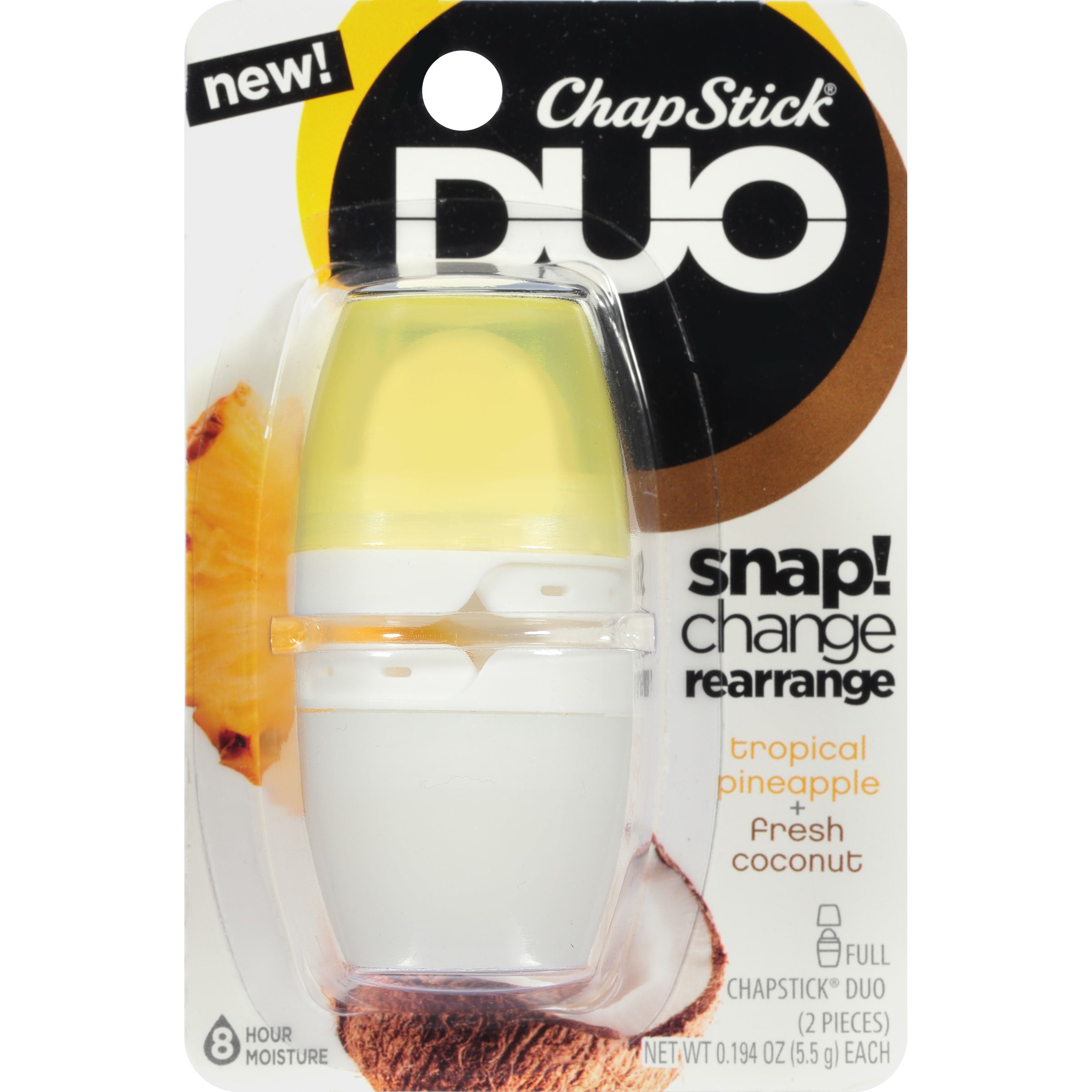 ChapStick Duo Blister Card, Tropical Pineapple Coconut, 0.4 Oz ...