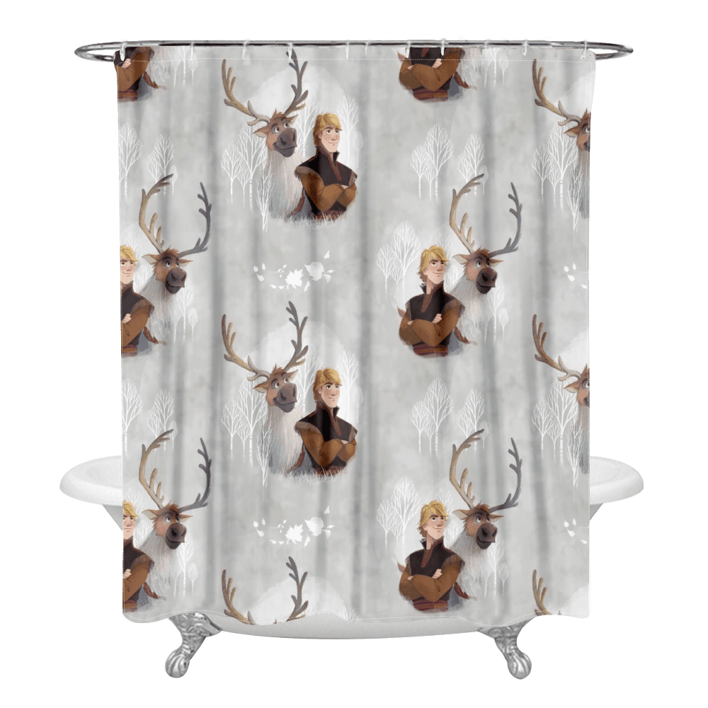 Frozen Elsa Anna 3d Printed Shower Curtain Waterproof Bathroom Sets