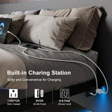 "Honfach Full Size Floating Bed Frame, Adjustable LED Lights, USB and ...