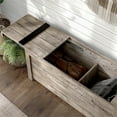 Furniture of America Scandi Wood Hidden Storage Bench in Weathered Oak ...