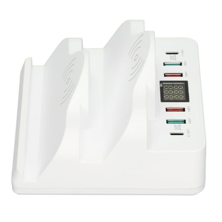 ANGGREK USB Charging Hub, LCD Display Wireless Charging Phone Charging ...