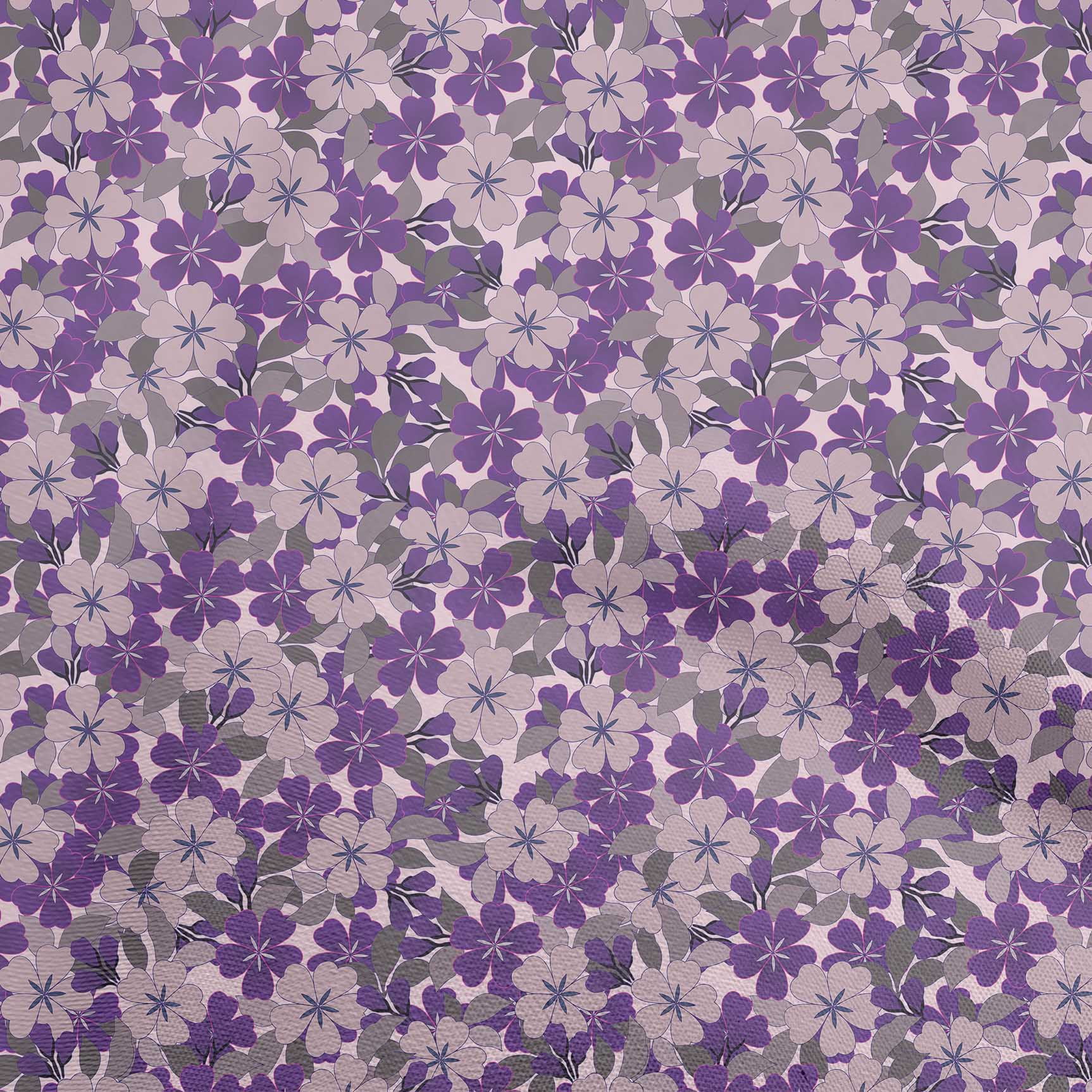 oneOone Cotton Silk Purple Fabric Floral Retro Quilting Supplies Print ...