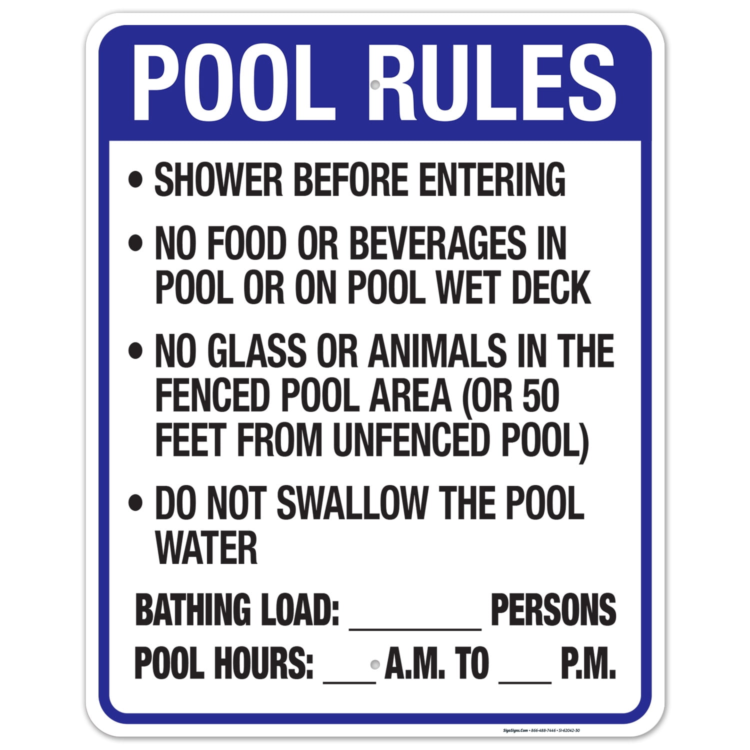 Florida Pool Rules Sign, Complies With State Of Florida Pool Safety ...