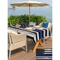 American Flag Rectangle Outdoor Tablecloth with Umbrella Hole Blue Line ...