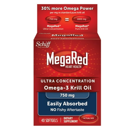 MegaRed 750mg Ultra Concentration Omega-3 Krill Oil, 40 softgels ...