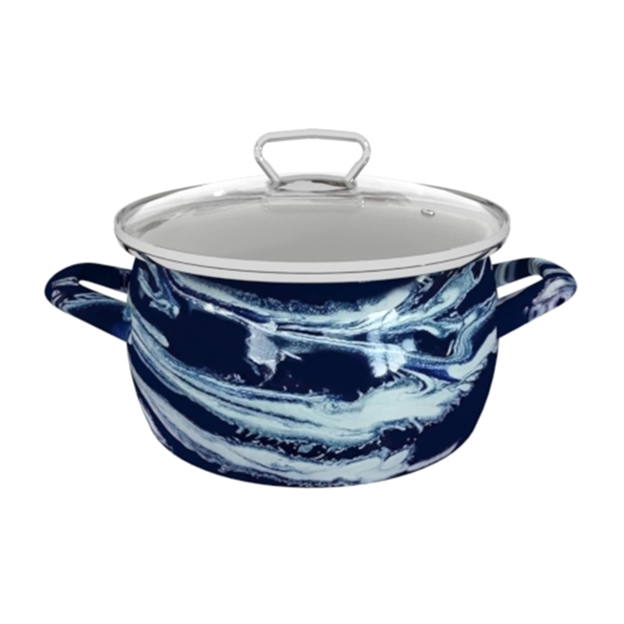 Stylish Enamel Stock Pot Cooking Pot and Glass Lid for Partyware ...